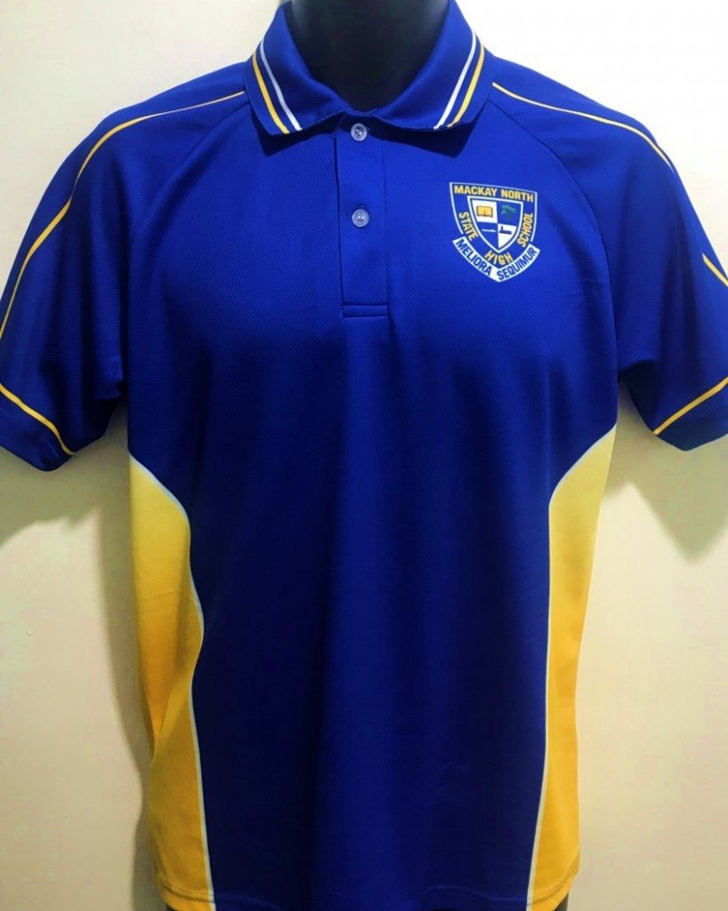 North High Senior Polo - Yellow Side Panel - Uniform Solutions